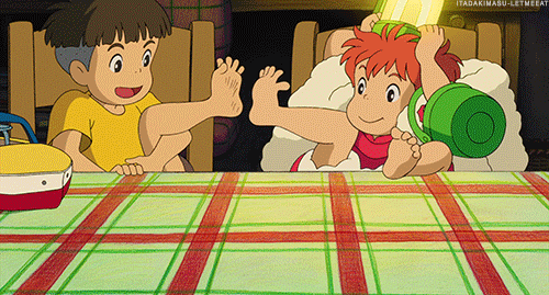 Download Ponyo On The Cliff By The Sea Anime Ponyo Gif