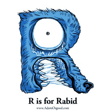 Download Dark Monster Illustration Letter R Gif - Gif Abyss