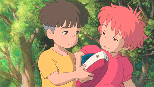 Download Ponyo On The Cliff By The Sea Anime Ponyo Gif - Gif Abyss