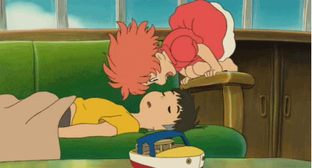 Download Ponyo On The Cliff By The Sea Anime Ponyo Gif