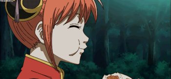 Download Anime Gintama Kagura (Gintama) Eating Gif