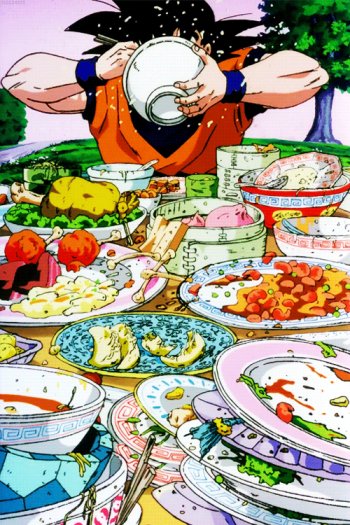 Goku’s Epic Feast: Dragon Ball Z Food Frenzy Animated GIF - Gif Abyss