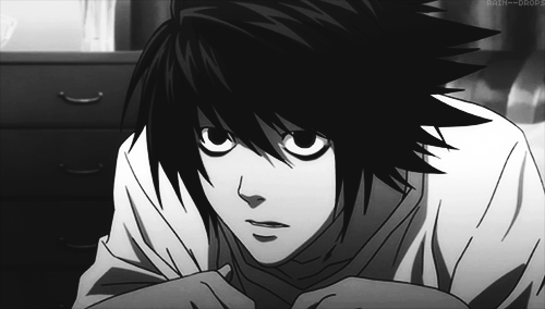 Download Anime Death Note L (Death Note) Black & White Dramatic Black ...