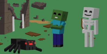 Minecraft Mob Dance: Zombie, Skeleton & Spider Groove - Gif Abyss
