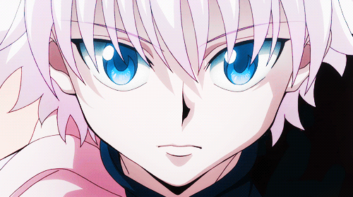 Killua's Ice Blue Stare — Hunter x Hunter (GIF) - Gif Abyss