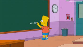 Download TV Show The Simpsons Bart Simpson Blackboard Classroom Gif