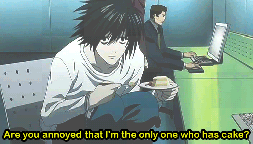 L's Cake Break — Death Note GIF