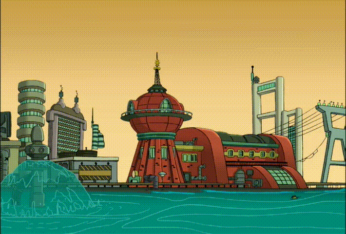 Download Sci Fi Futuristic Comedy TV Show Futurama Gif