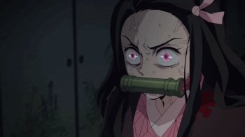 Nezuko's Fierce Resolve | Demon Slayer Animated Emotion - Gif Abyss