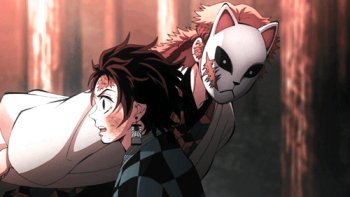 Masked Mentor — Tanjiro & Sabito (Kimetsu no Yaiba) GIF - Gif Abyss