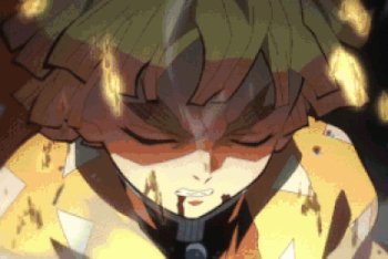 Zenitsu Agatsuma in Action: Dynamic Anime GIF from Demon Slayer - Gif Abyss