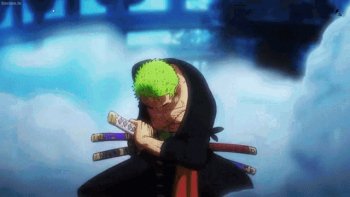 Roronoa Zoro in Action: An Animated Gif from One Piece