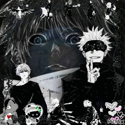 Satoru Gojo Gothic Shadows — Black & White Anime Vibes