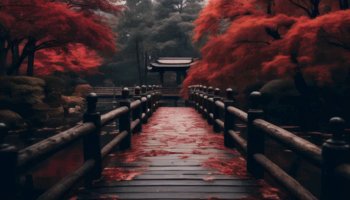 Japanese Style Bridge Landscape Gif by patrika - Gif Abyss