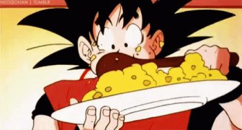 Goku's Epic Feast: Dragon Ball Z Anime Eating Moment