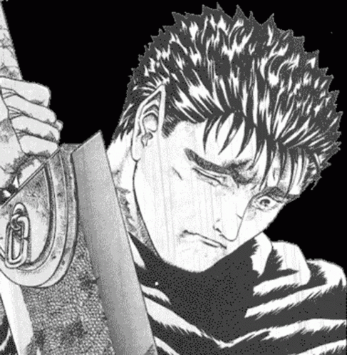Guts' Melancholy - Berserk Anime GIF