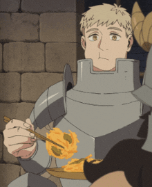 Laios Touden Enjoying a Meal - Delicious in Dungeon Gif