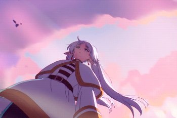 Frieren's Skyward Gaze - Animated Gif