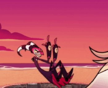 Blitzo's Beach Adventure - Helluva Boss GIF