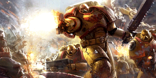 Epic Warhammer 40k Soldier in Action - Animated Gif