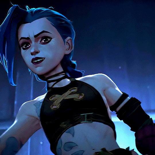 Dynamic Jinx in Action: Animated Arcane GIF