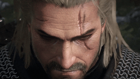 Geralt of Rivia Animated GIF from The Witcher Video Game