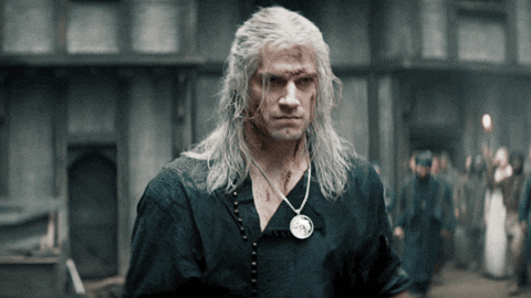 Animated GIF of Geralt of Rivia from The Witcher TV Show