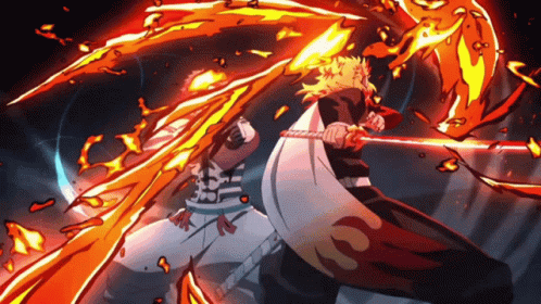 Epic Animated Duel: Kyojuro Rengoku vs Akaza | Demon Slayer GIF