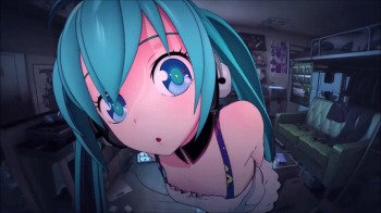 Hatsune Miku’s Mesmerizing Gaze: Animated Anime Charm in Motion