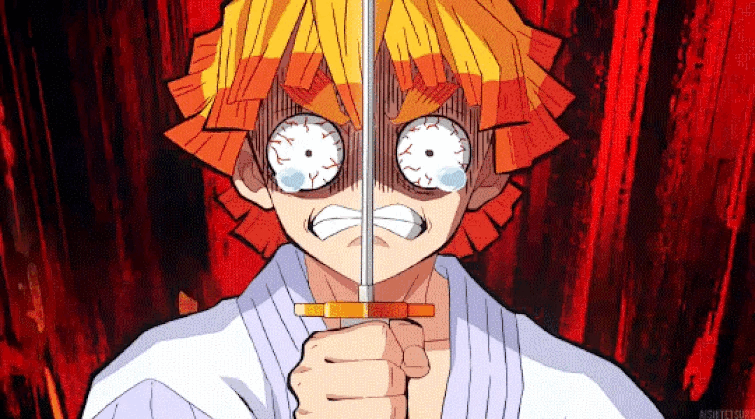 Zenitsu Agatsuma — Demon Slayer GIF: Thunder's Frightened Resolve - Gif ...
