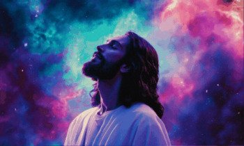 Jesus in Cosmic Glow — Animated