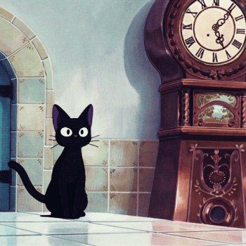 Download Anime Kiki's Delivery Service Cat Clock Animation Anime Cat Gif