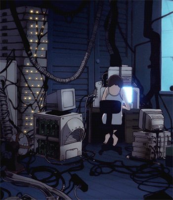 Download Anime Serial Experiments Lain Computer Technology Animated Gif