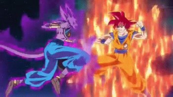 Goku vs. Beerus: Epic Battle in Dragon Ball Super GIF - Gif Abyss