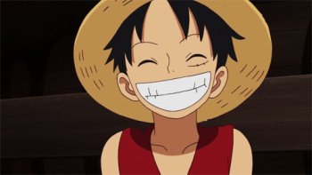 Monkey D. Luffy's Iconic Smile from One Piece Anime