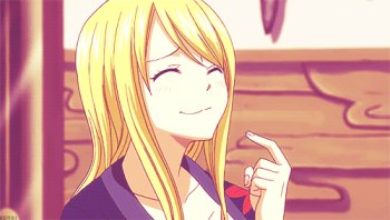 Lucy Heartfilia — Bright Smile (Fairy Tail GIF) - Gif Abyss
