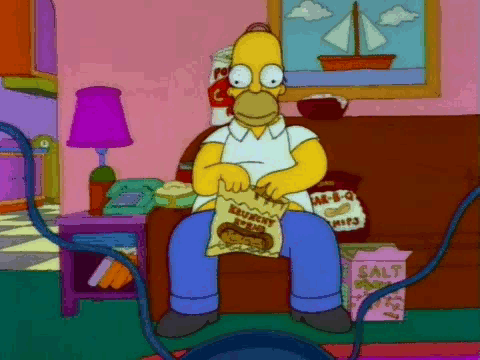 Download Homer Simpson TV Show The Simpsons Snack Television Gif