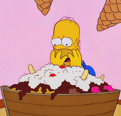 Download Homer Simpson TV Show The Simpsons Ice Cream Dessert Gif