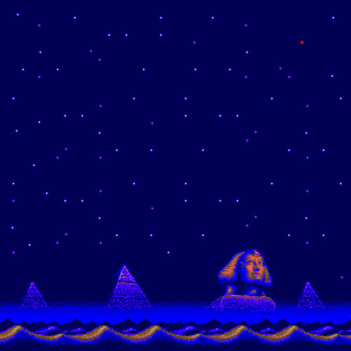 Download Artistic Pixel Art Pyramid Sphinx Night Sky Gif - Gif Abyss