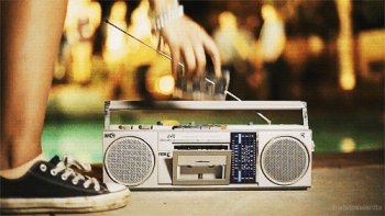 Retro Boombox Party — Animated Cassette Groove (GIF) - Gif Abyss