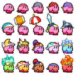 Download Video Game Kirby Character Pixel Art Abilities Gif