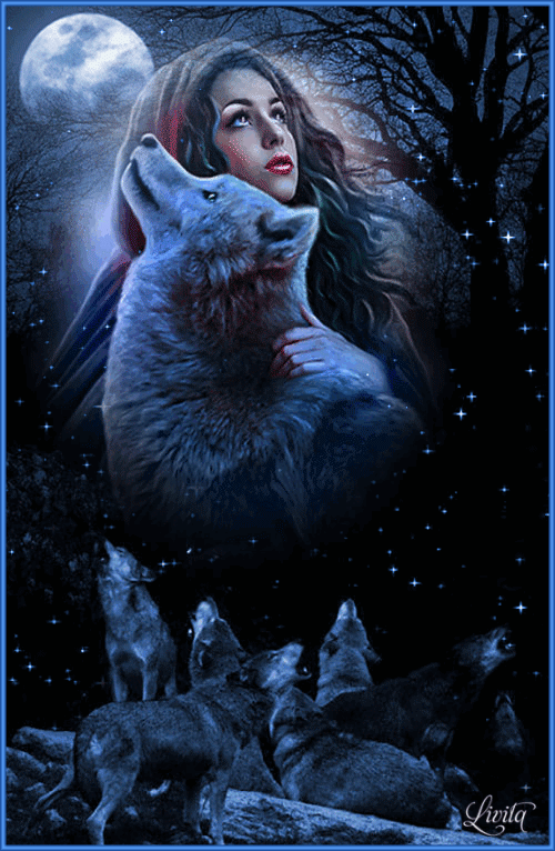 Download Glitter Fantasy Wolf Gif