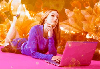 Download Glitter Computer Woman Artistic Gif