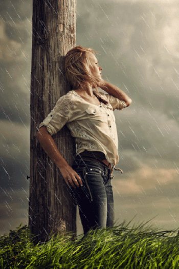 Download Glitter Mood Rain Woman Artistic Gif