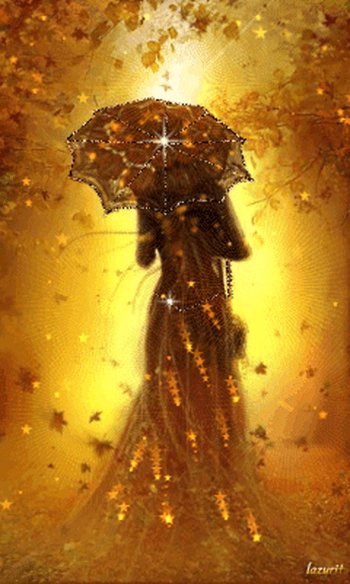 Download Fall Umbrella Woman Artistic Gif