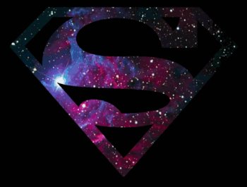 Galactic Superman Emblem: Animated Superhero Icon in Cosmic Style
