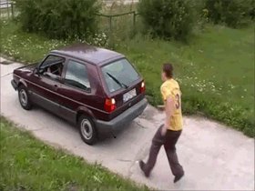 GIF: Compact Car Antics