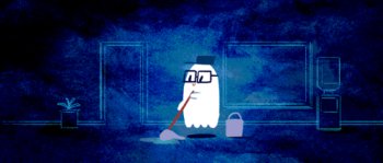 Download Funny Ghost Animation Cleaning Cartoon Character Gif