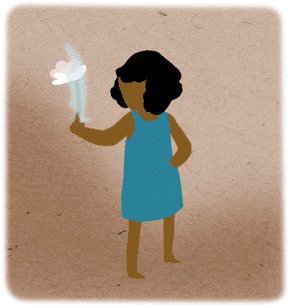 Download Artistic Human Child Illustration Blue Dress Gif
