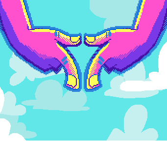 Download Artistic Pixel Art Hand Colorful Cloud Gif